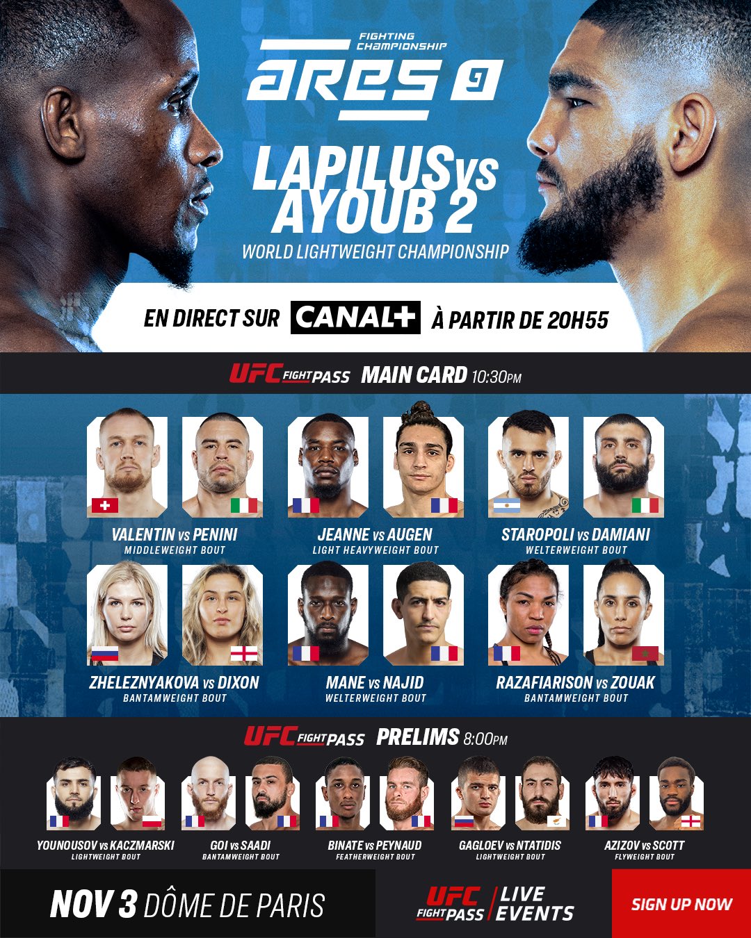 ARES FC 9 Preview; Lapilus vs Ayoub